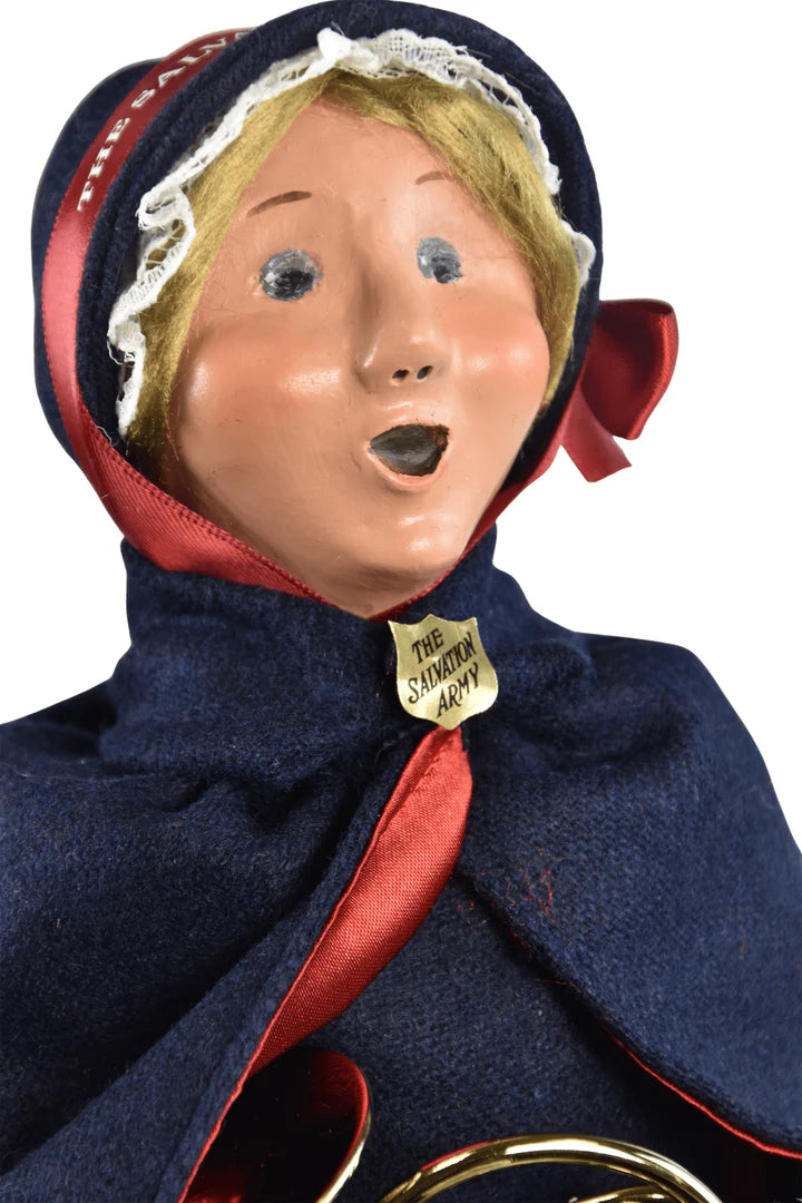 Salvation Army Caroler Woman with Horn 2025 – Glendas Christmas Cottage