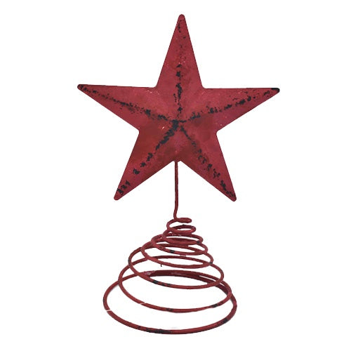 Rustic Red Star Tree Topper – Glendas Christmas Cottage