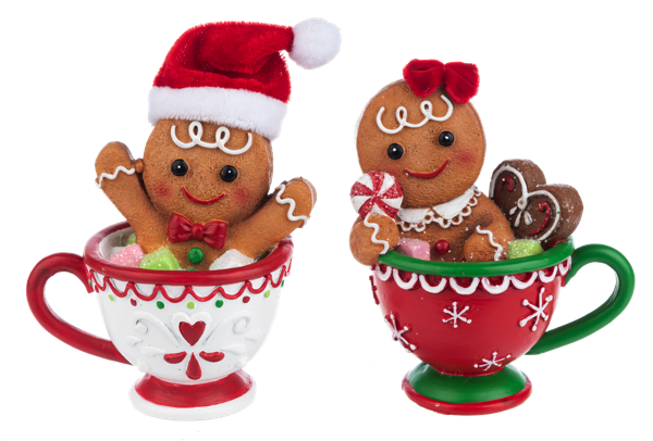 Gingerbread Teacup Figure – Glendas Christmas Cottage
