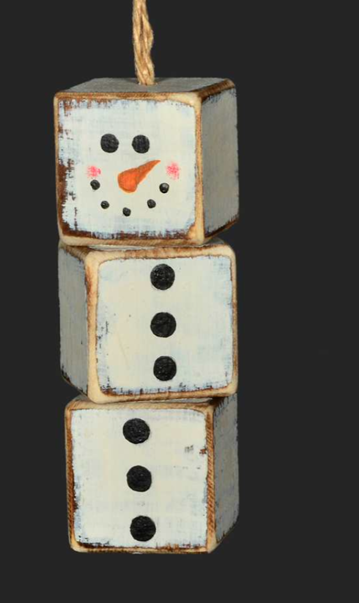 Vintage Cube Snowman Ornament – Glendas Christmas Cottage