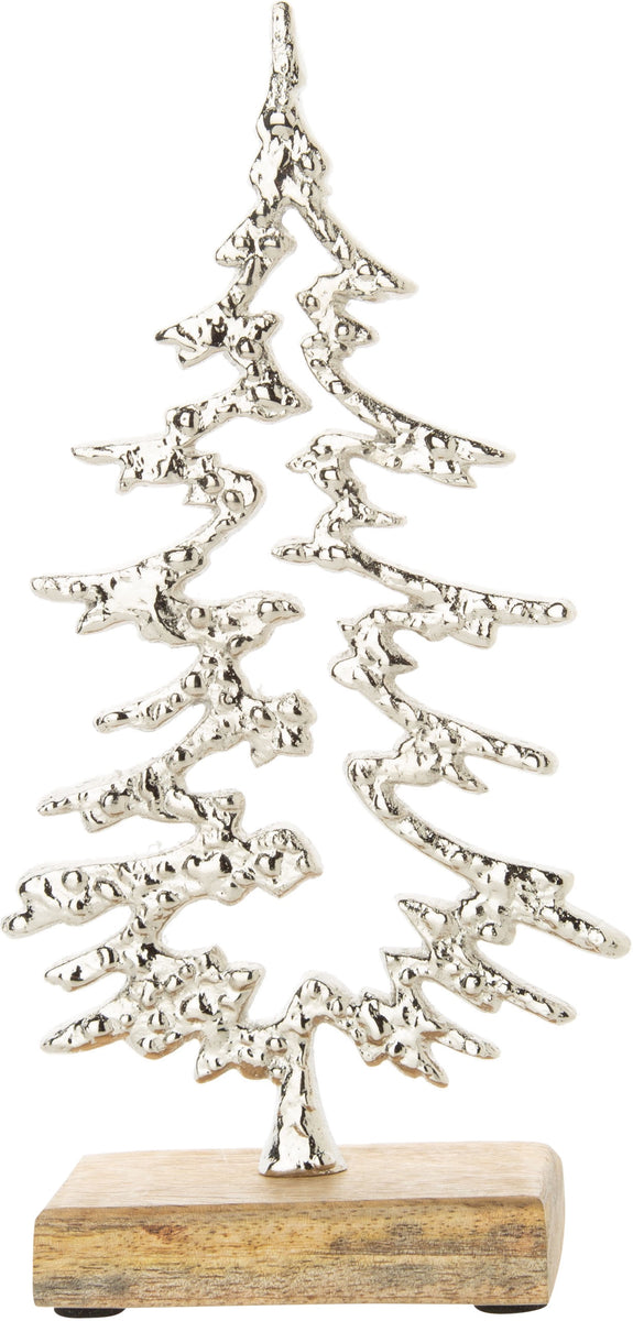 Silver Cast Metal Tree Silhouette – Glendas Christmas Cottage