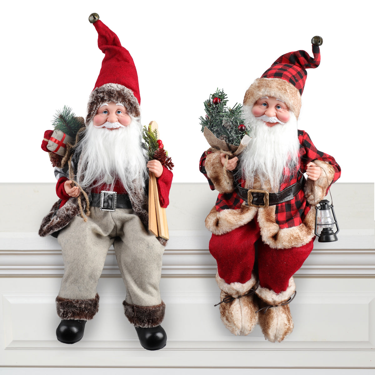 Red & Grey Sitting Santa – Glendas Christmas Cottage